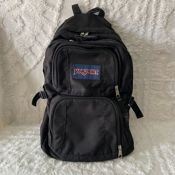 Jansport | Bags | Jansport Backpack Unisex Black Sz Lg Distressed ...